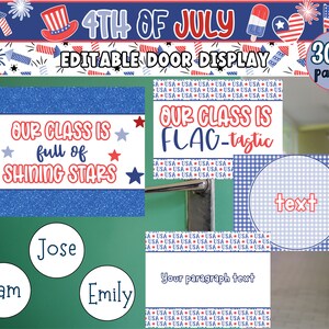 4th of July Theme Editable Holiday Classroom Decor Bundle | Modern ...