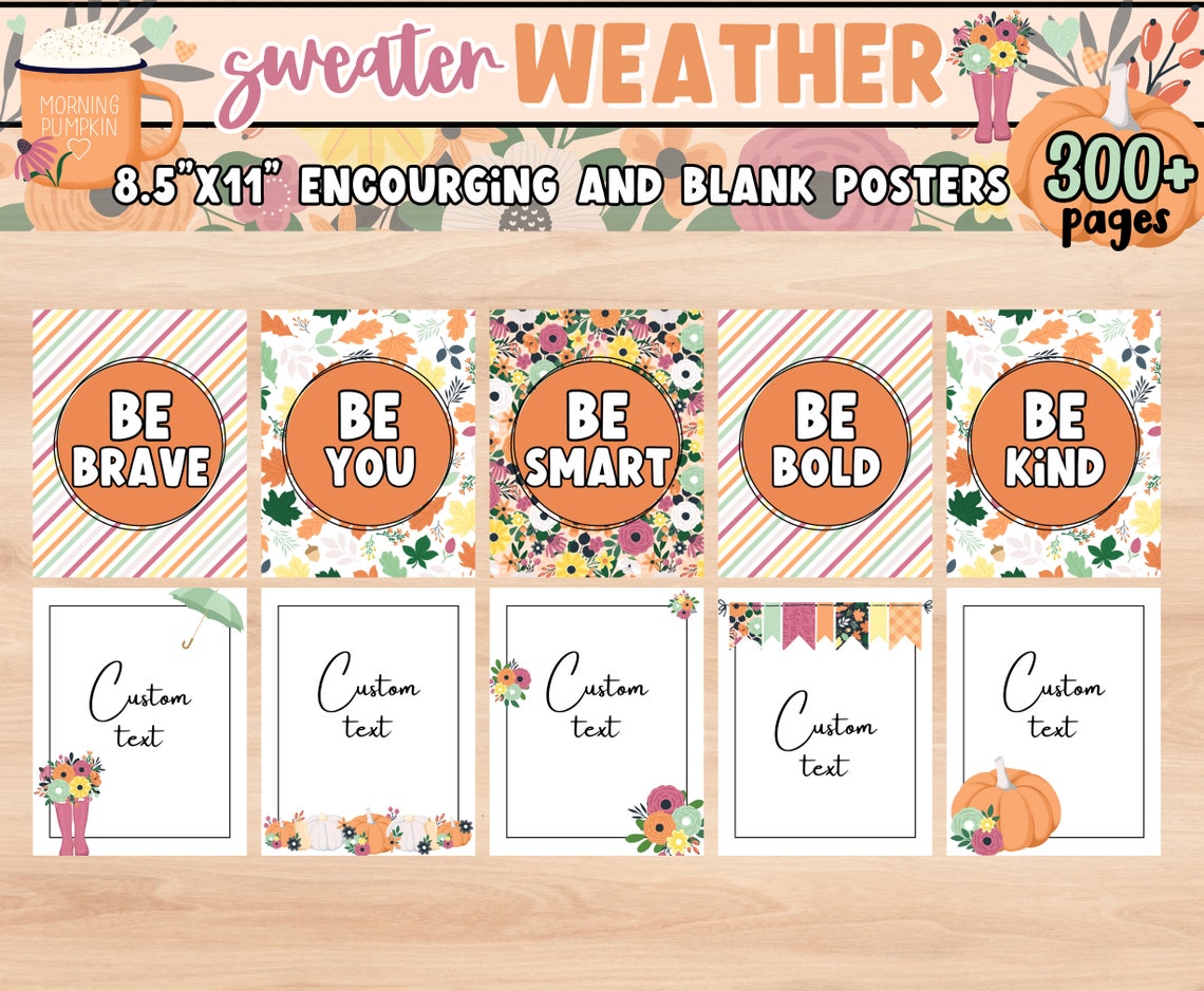 Pastel Pumpkin Fall Theme Editable Classroom Decor Bundle | Fall Slides ...