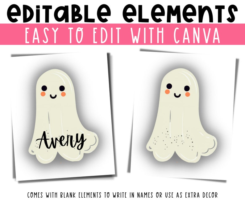 Pastel Ghost Happy Halloween Bulletin Board Kit Fall - Etsy