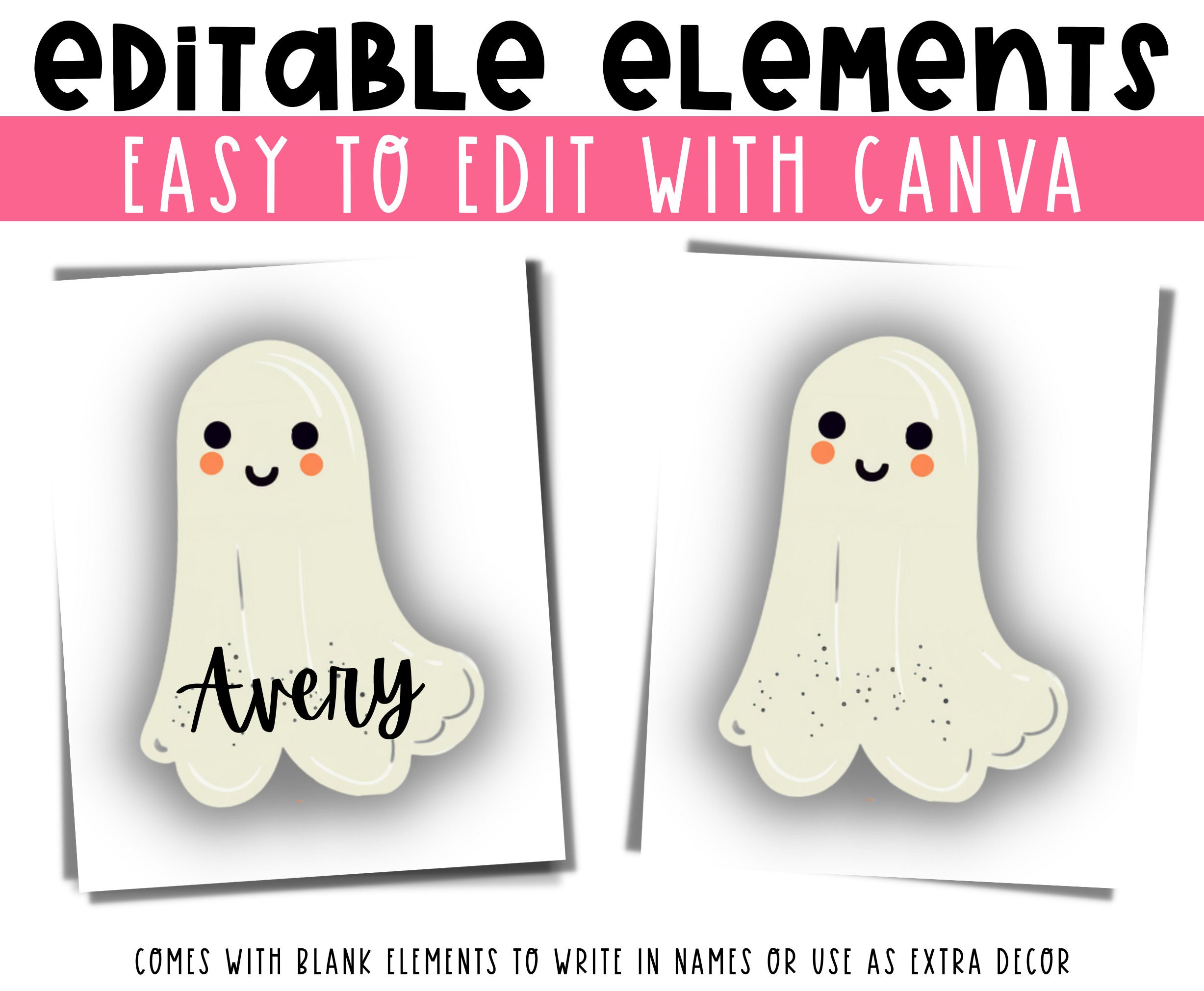 Pastel Ghost Happy Halloween Bulletin Board Kit Fall - Etsy