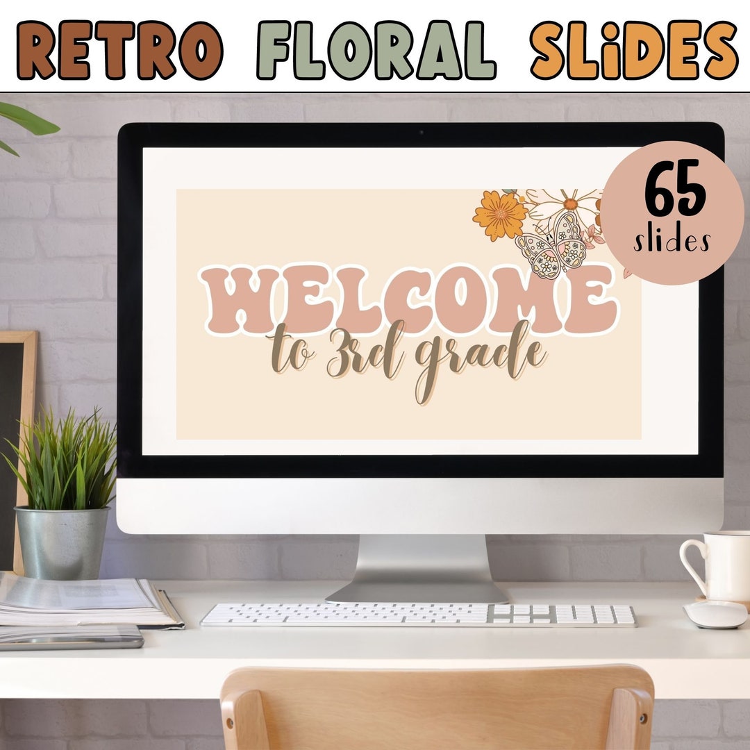 Retro Groovy Classroom Slides. Neutral Butterfly Floral Slides ...