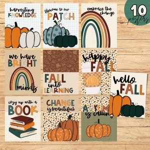 Fall Classroom Posters Cozy Autumn Classroom Fall Bulletin - Etsy