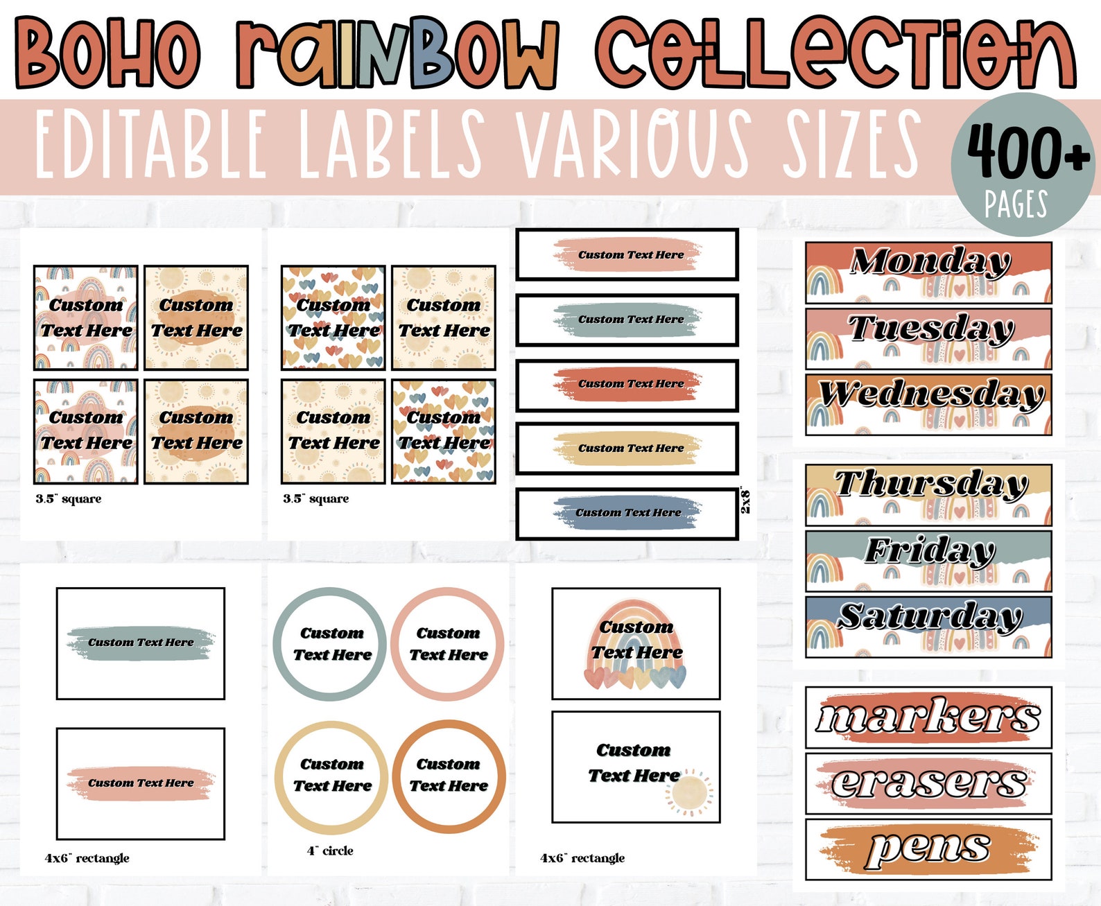 Boho Rainbow CLASSROOM DECOR Full Bundle Meet the Teacher - Etsy