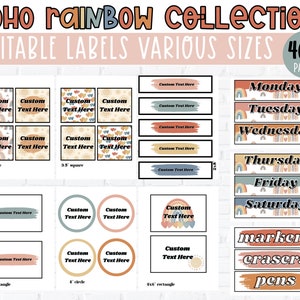 Boho Rainbow CLASSROOM DECOR Full Bundle Meet the Teacher | Shapes ...