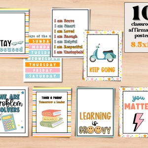 Boho Groovy Affirmation Classroom Poster Set. Classroom Decor ...