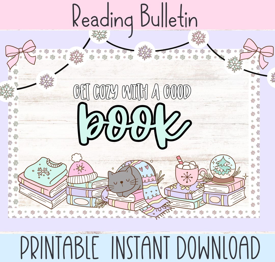 Library Book Cat Back to School Bulletin Board Kit | Easy and Modern ...