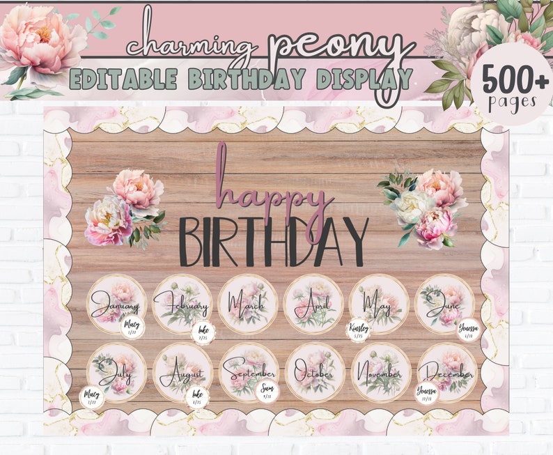 Pink Floral Editable CLASSROOM DECOR Bundle | Elementary Classroom ...