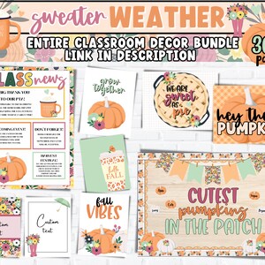 Boho Fall Bulletin Board Kit | Fall Bulletin Board | Boho Pumpkin ...