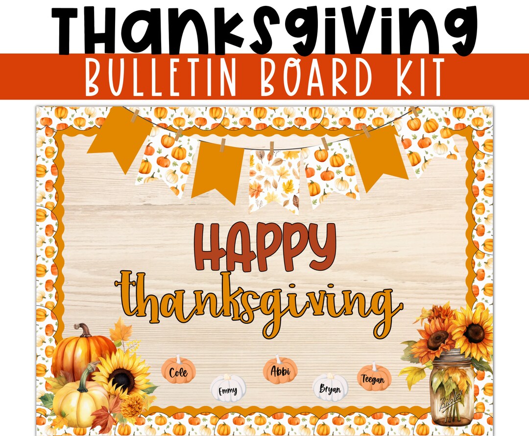Fall Thanksgiving Bulletin Board Kit | Fall Bulletin Board | Boho ...