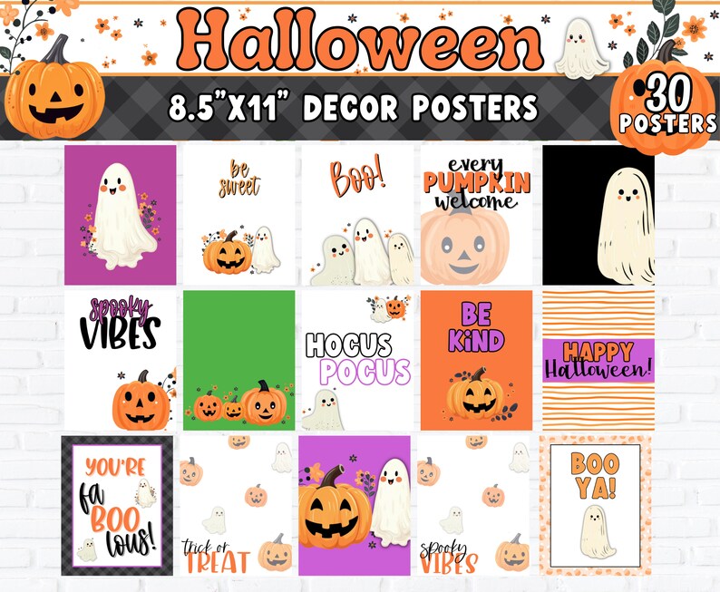 Halloween Theme Editable Holiday Classroom Decor Bundle - Etsy