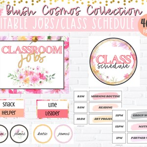 Pink & Floral Editable CLASSROOM DECOR Bundle | Elementary Classroom ...