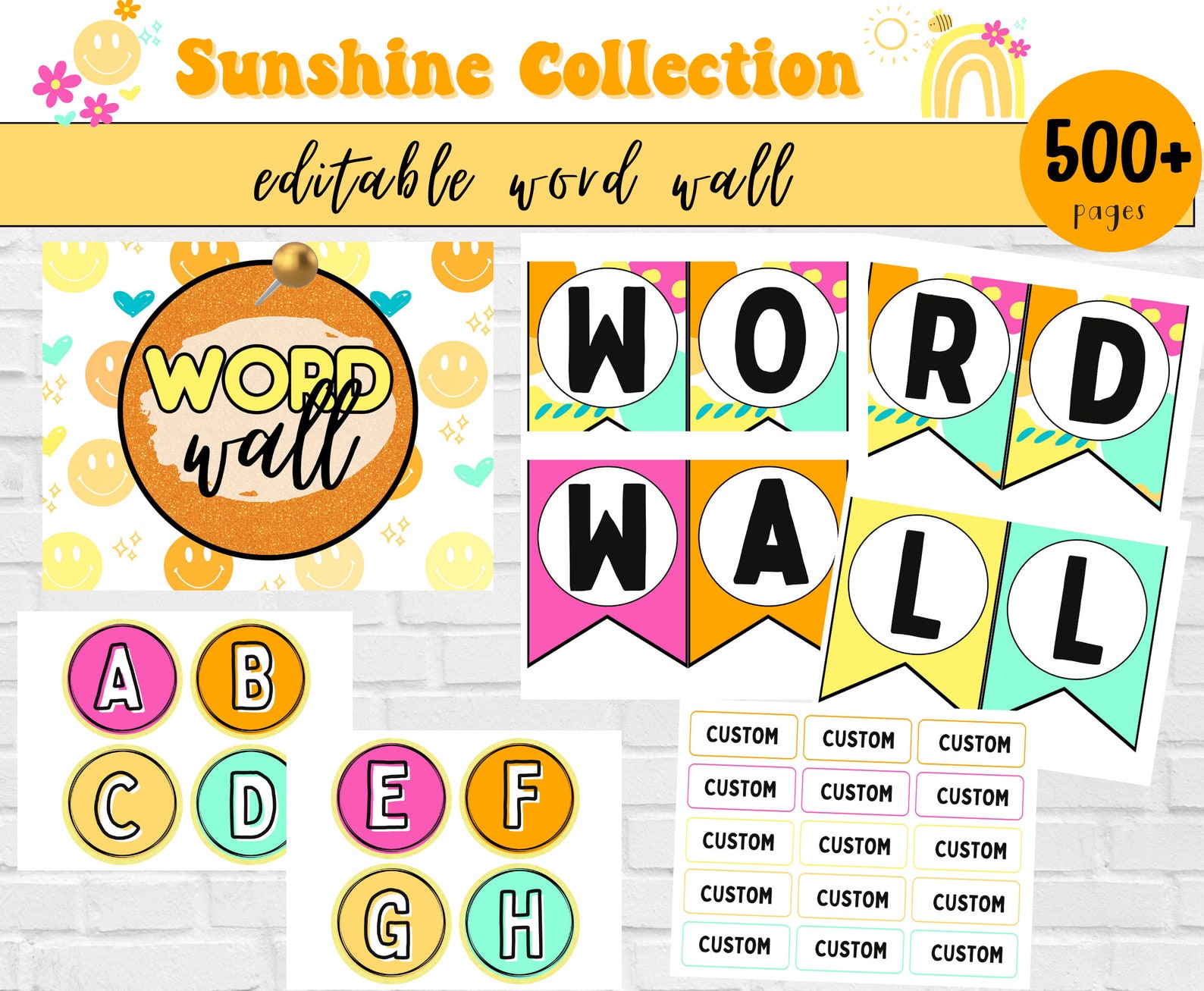 Bright Sunshine Editable CLASSROOM DECOR Bundle | Elementary Classroom ...
