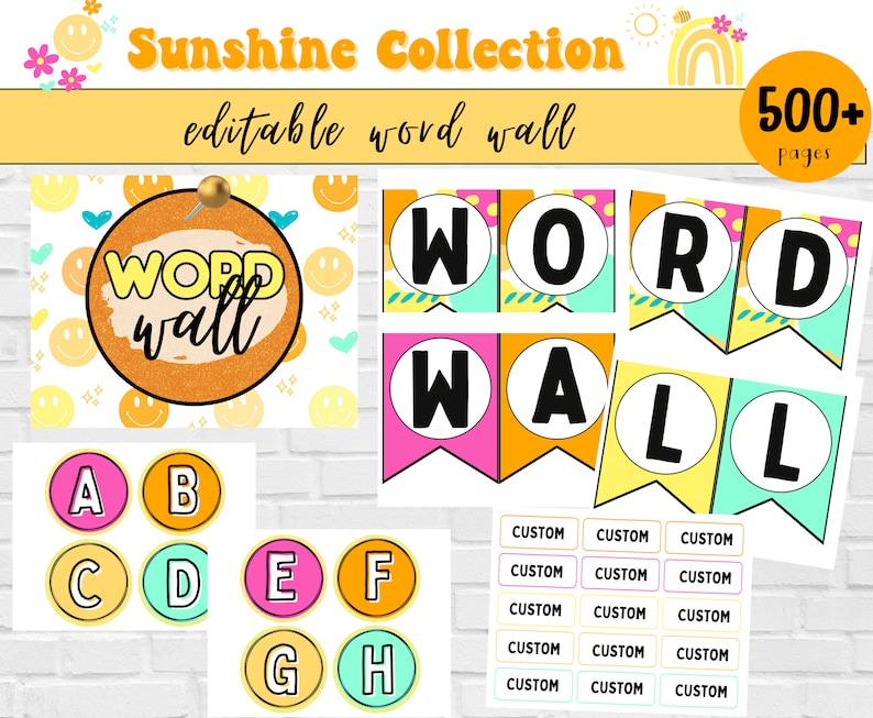 Bright Sunshine Editable CLASSROOM DECOR Bundle | Elementary Classroom ...