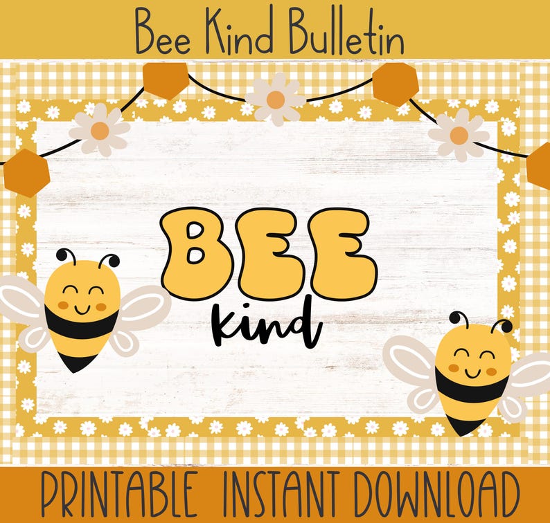 Cute Bee Bulletin Board Kit | Printable Honey Bee Bulletin Board Kit ...
