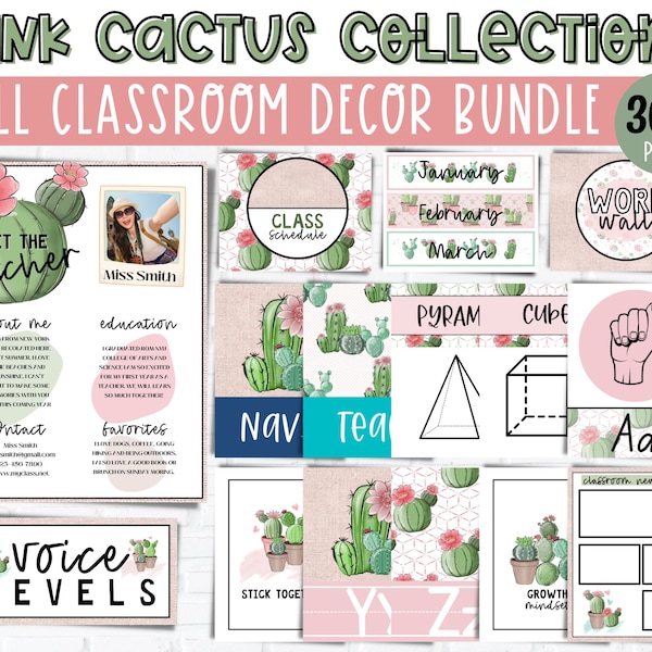 Cactus Classroom Decor - Etsy
