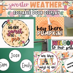 Pastel Pumpkin Fall Theme Editable Classroom Decor Bundle | Fall Slides ...