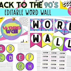 90's Theme Editable CLASSROOM DECOR Bundle | Elementary Classroom Decor ...