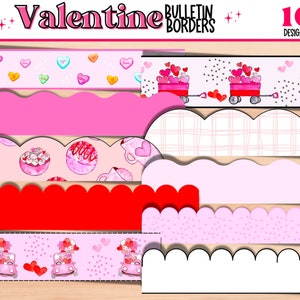 Valentine Bulletin Board Kit Printable. Heart Day Classroom Decor ...