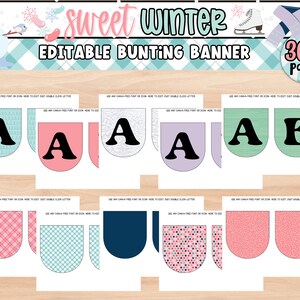 Pastel Winter Theme Editable Classroom Decor Bundle | Modern Elementary ...