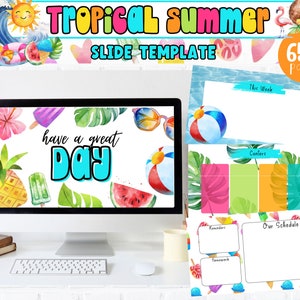 Bright Tropical Summer CLASSROOM DECOR Bundle | Elementary Classroom ...