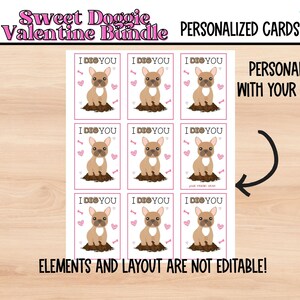 Puppy Printable Valentine's Day Cards. Editable Puppy Classroom ...