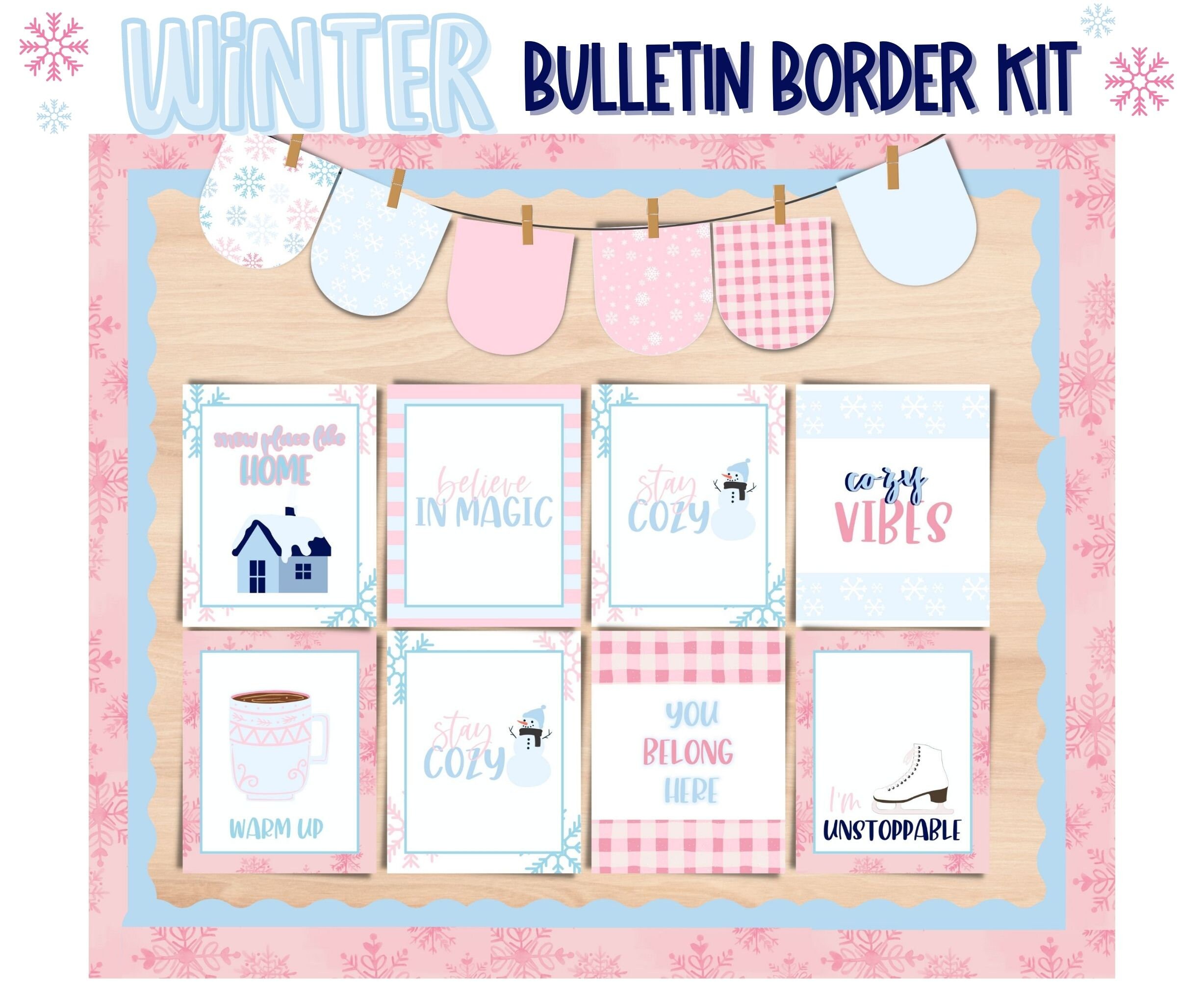 Winter Wonderland Bulletin Kit. January Printable Classroom - Etsy