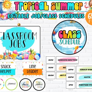 Bright Tropical Summer CLASSROOM DECOR Bundle | Elementary Classroom ...