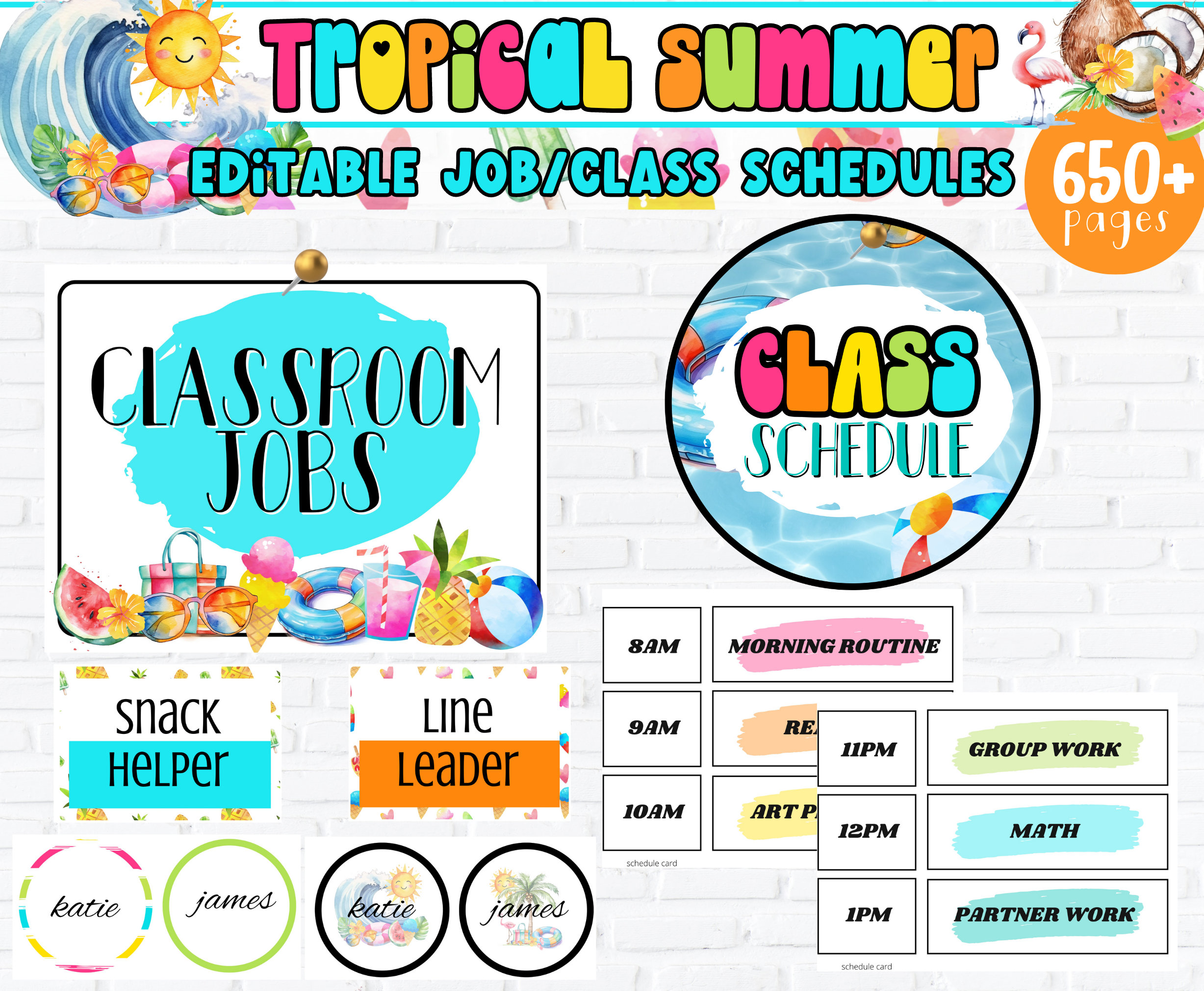 Bright Tropical Summer CLASSROOM DECOR Bundle Elementary - Etsy