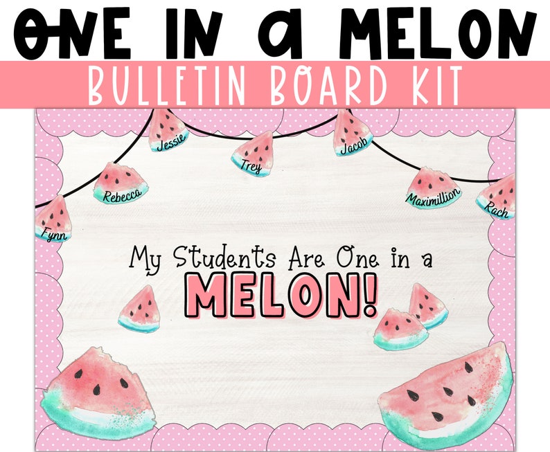One in a Melon Watermelon Summer Bulletin Board Kit. Editable End of ...