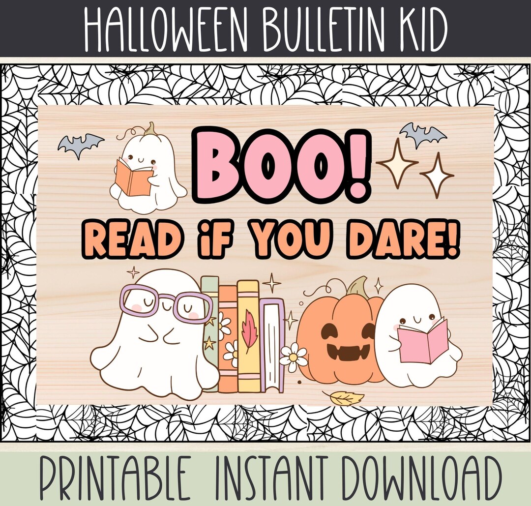 Library Bulletin | Halloween Classroom Bulletin | Cute Ghost Bulletin ...