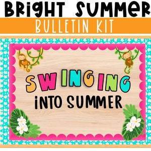 Wild About Learning Safari Classroom Bulletin | Monkey Summer Bulletin ...