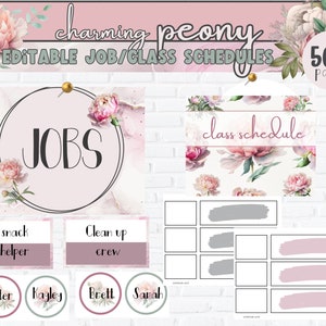 Pink Floral Editable CLASSROOM DECOR Bundle | Elementary Classroom ...