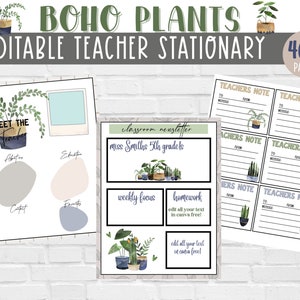 Boho Plants CLASSROOM DECOR Full Bundle Meet the Teacher | Shapes | Abc ...