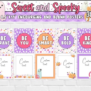 Pastel Halloween Theme Editable Holiday Classroom Decor Bundle | Modern ...