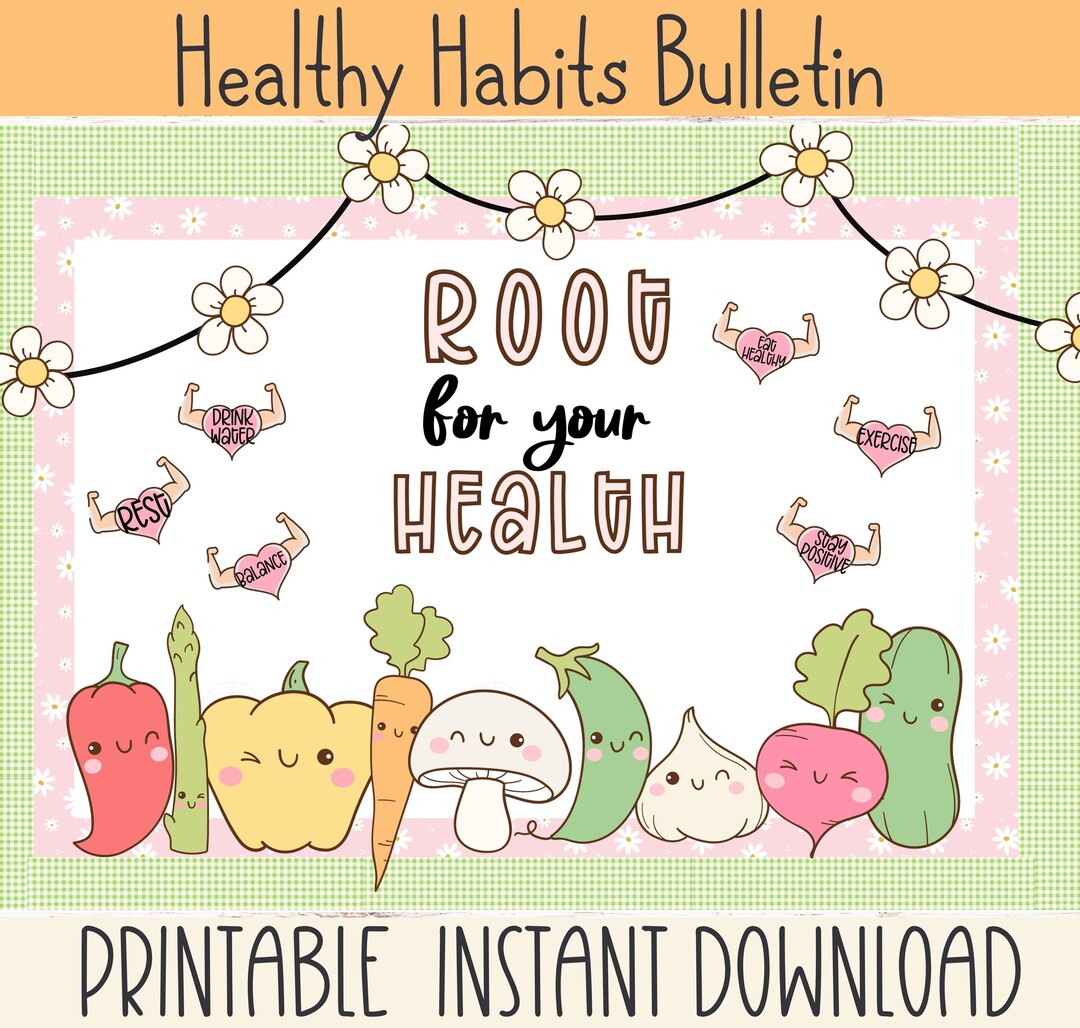 Root for Your Health Bulletin Board Kit. Printable Good Habits Bulletin ...