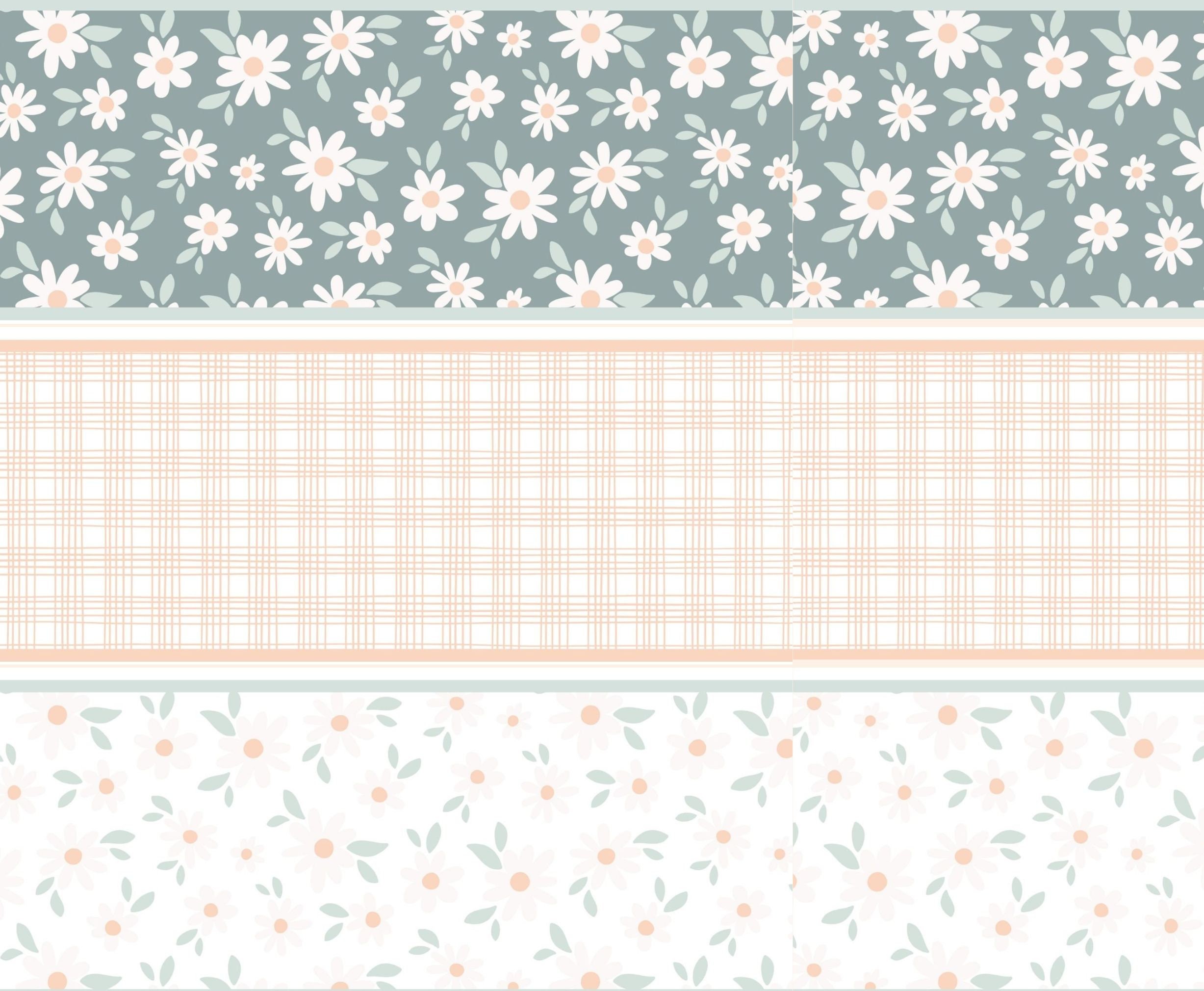 Floral Neutral Boho Daisy & Floral Bulletin Board Borders. Colorful ...