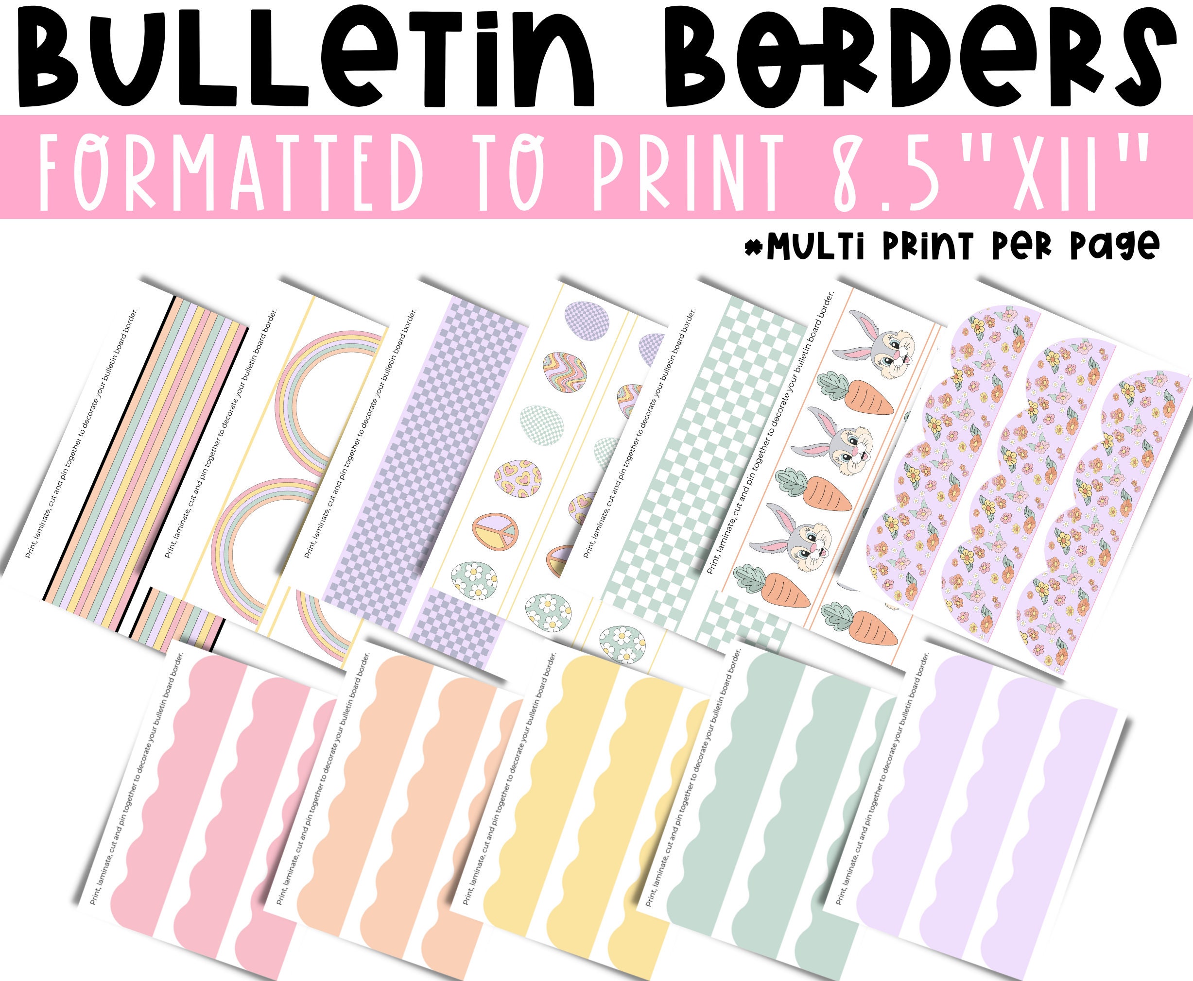 Retro Easter Peeps Spring Bulletin Kit | Retro Easter Bulletin Kit ...