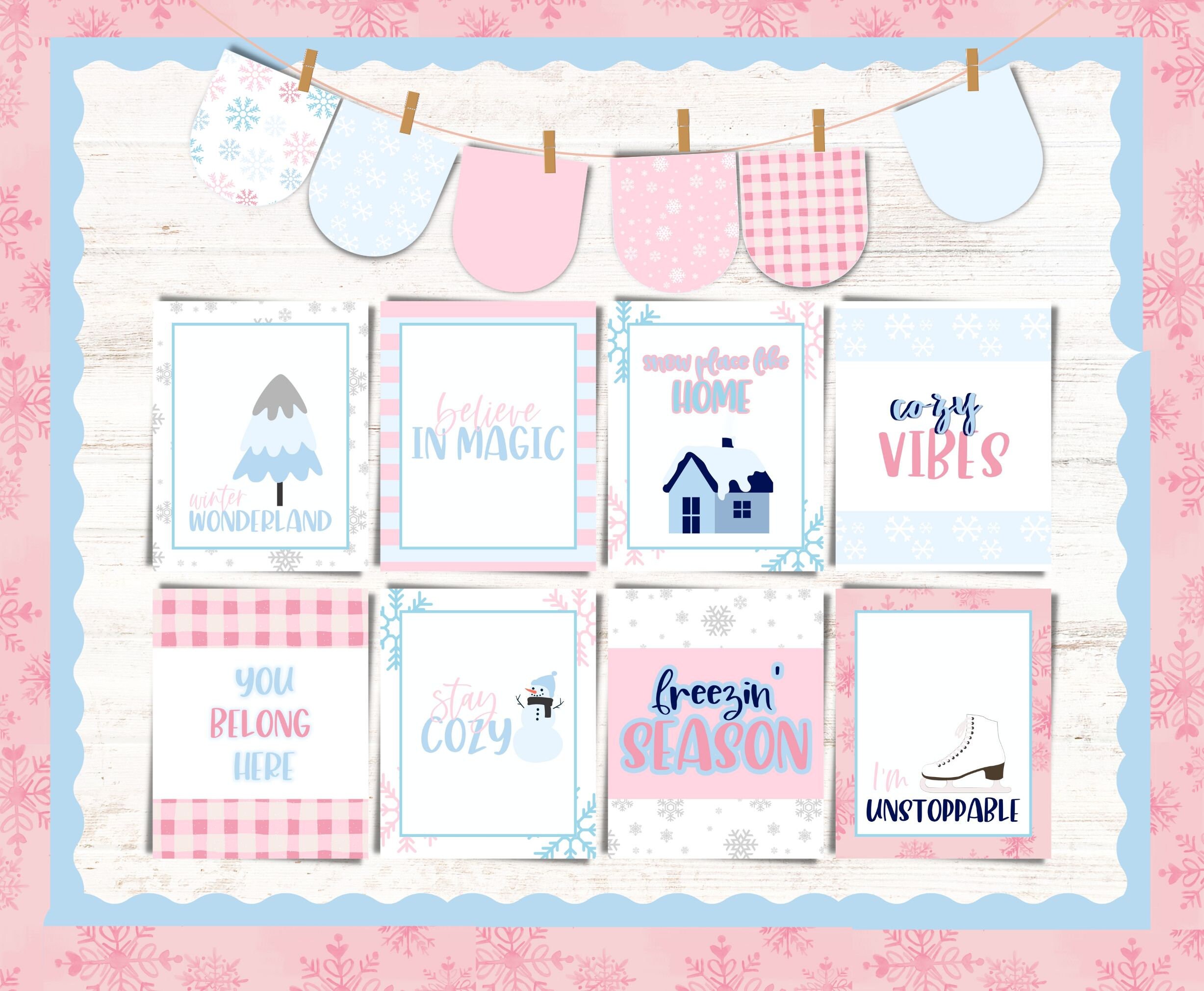 Winter Wonderland Bulletin Kit. January Printable Classroom - Etsy