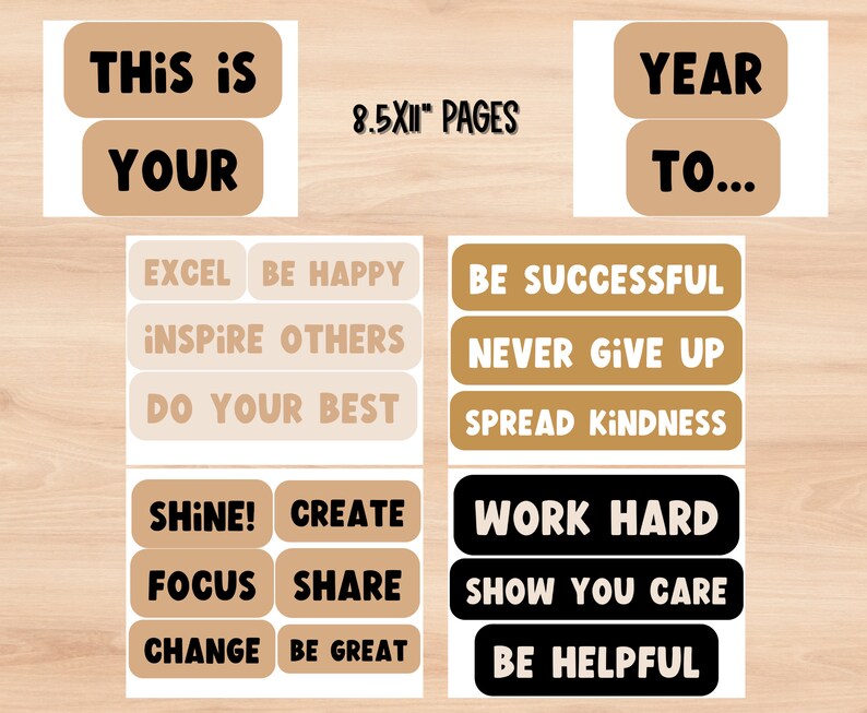 Daily Affirmation Bulletin Board Kit Printable Boho Bulletin - Etsy