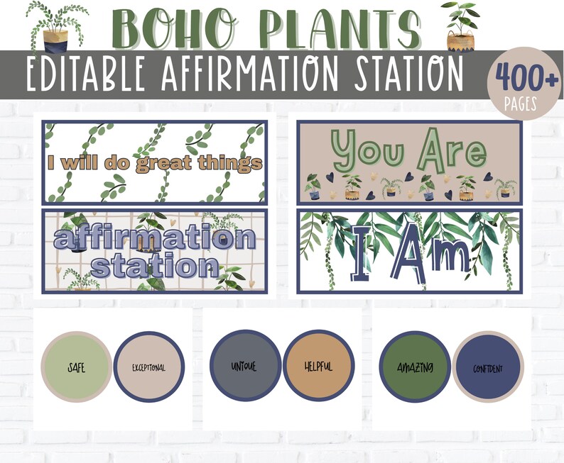 Boho Plants CLASSROOM DECOR Full Bundle Meet the Teacher - Etsy