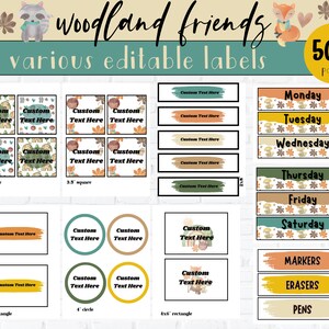 Woodland Animals Editable CLASSROOM DECOR Bundle | Elementary Classroom ...