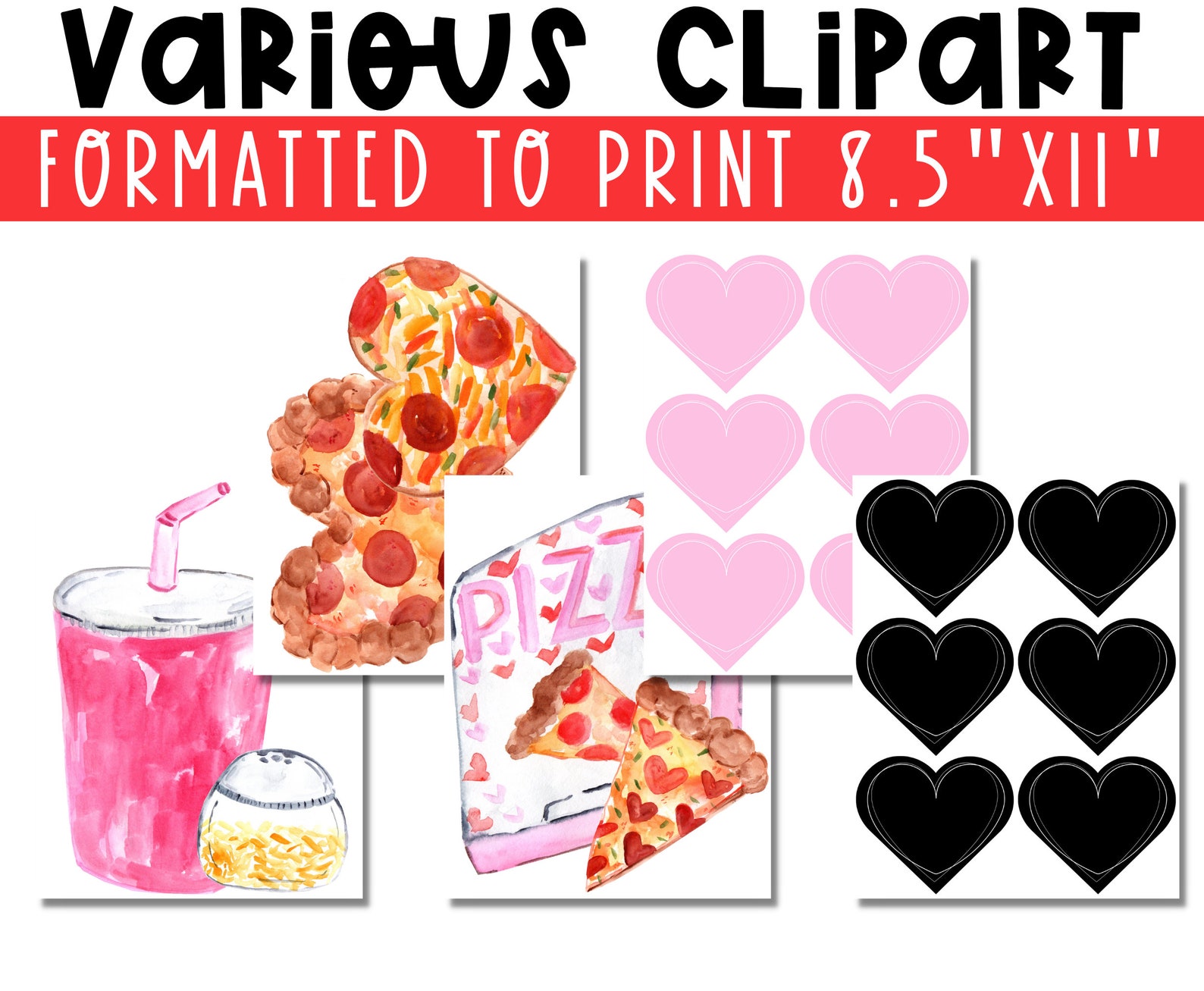Valentine Pizza Bulletin Board Kit. Editable Valentine's Themed ...