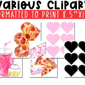 Valentine Pizza Bulletin Board Kit. Editable Valentine's Themed ...
