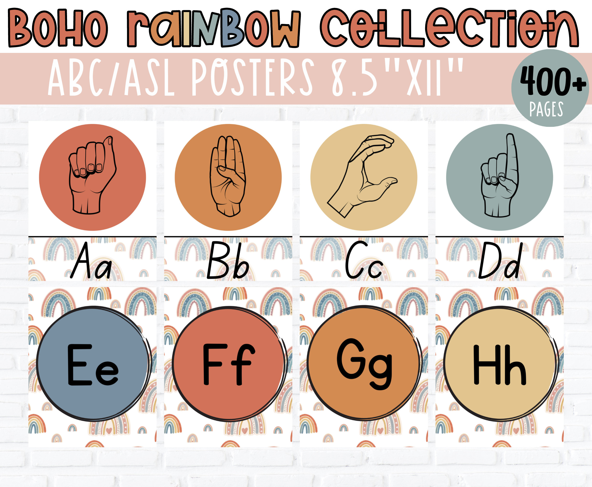 Boho Rainbow CLASSROOM DECOR Full Bundle Meet the Teacher | Shapes ...