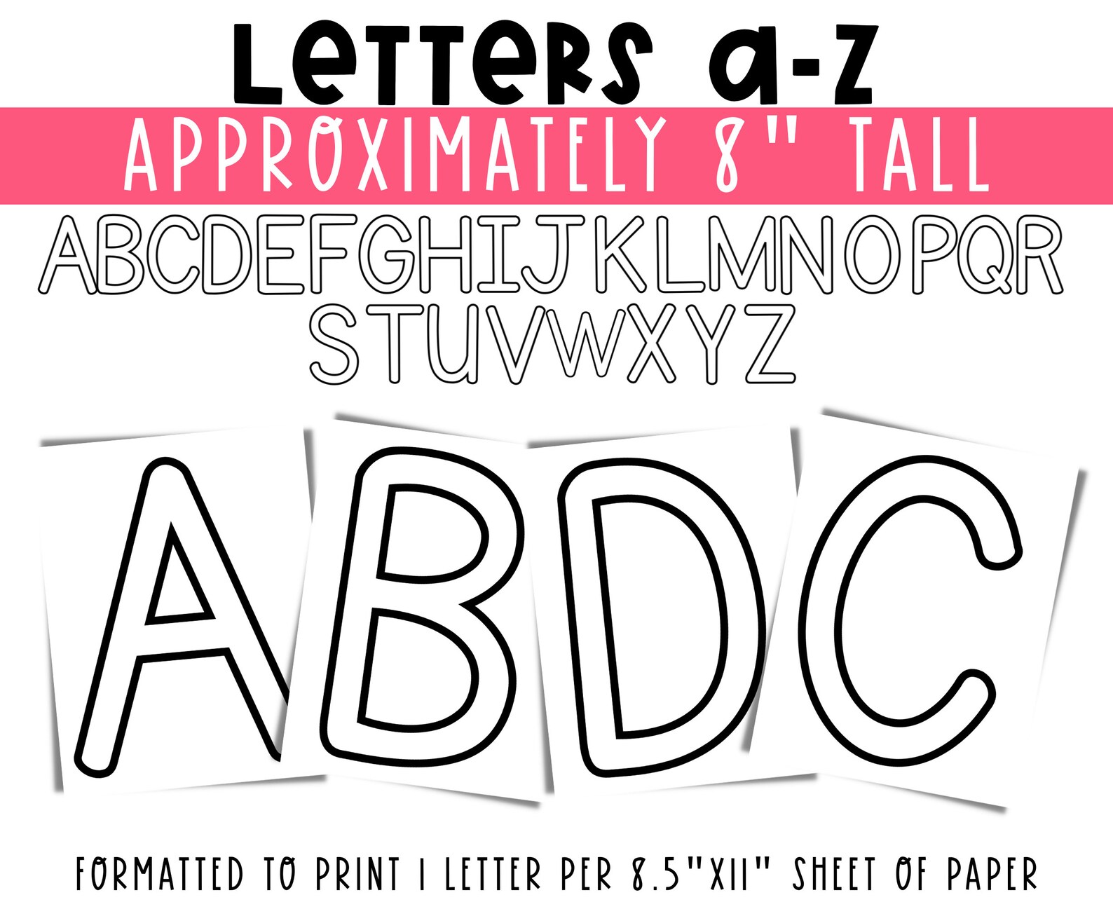 Bulletin Board Letters Printable Large Alphabet and Number Posters Easy ...