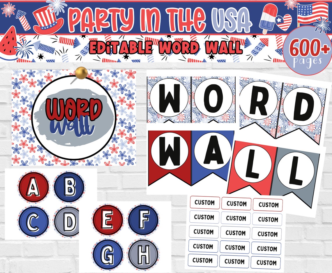 USA American Theme Editable CLASSROOM DECOR Bundle | Elementary ...