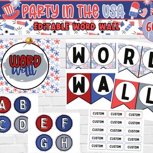 USA American Theme Editable CLASSROOM DECOR Bundle | Elementary ...