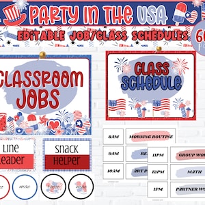 USA American Theme Editable CLASSROOM DECOR Bundle | Elementary ...