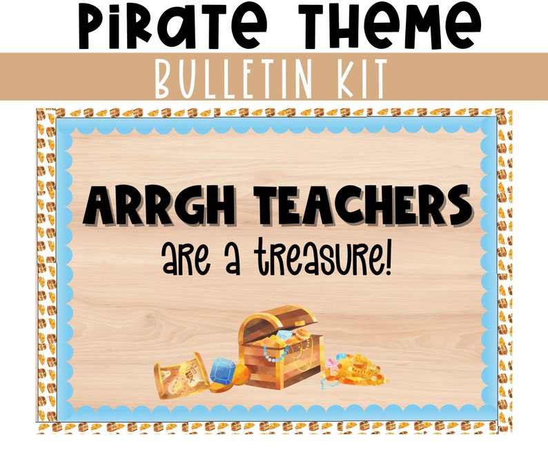 Pirate Theme Teacher Appreciation Bulltin Kit Summer Bulletin Board Kit ...