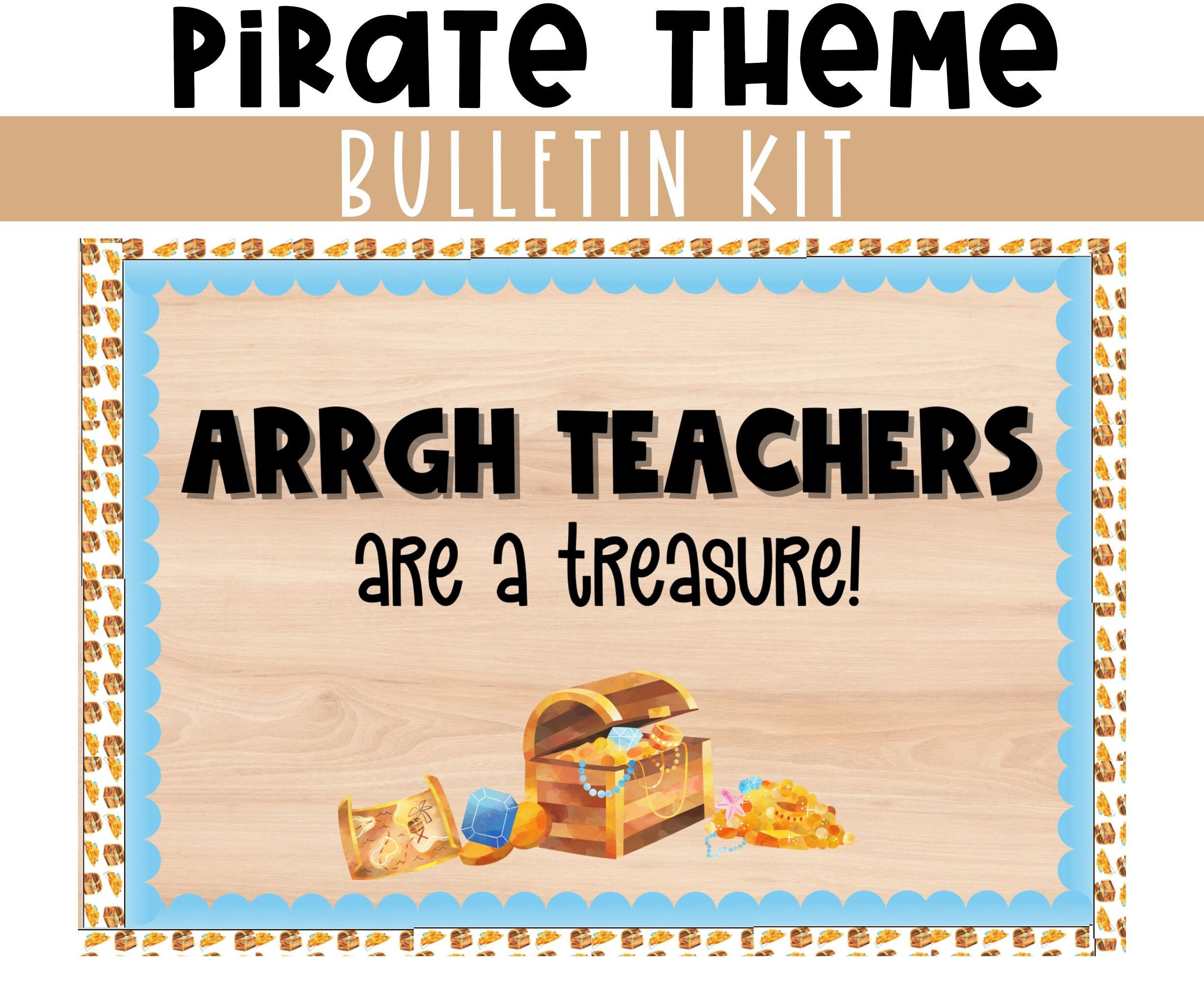 Pirate Theme Teacher Appreciation Bulltin Kit Summer Bulletin Board Kit ...